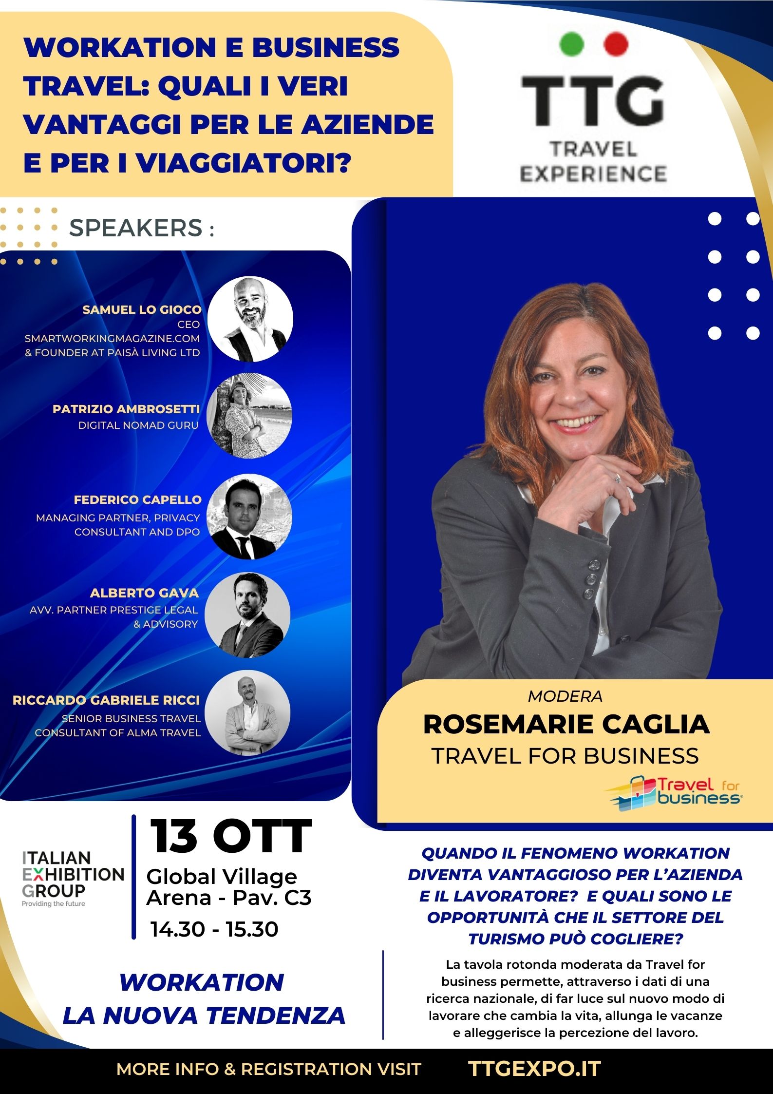 Appuntamento al 13 ottobre al TTG Travel Experience di Rimini per ...